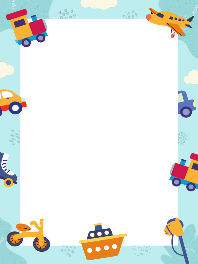 Colorfull Flat Transport Toys Blank Page Border - 20250603 - 184727 ...