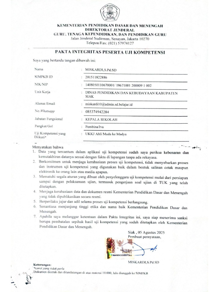 Pakta Integritas Ukom | PDF