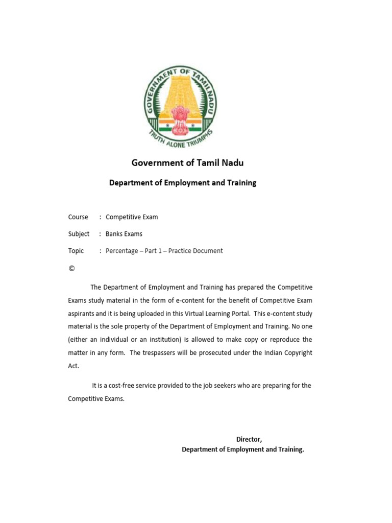 Percentage - Part 1 - Assignment | PDF | Percentage