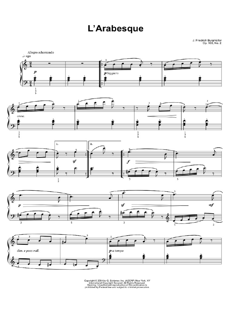 Burgmuller, L'Arabesque | PDF