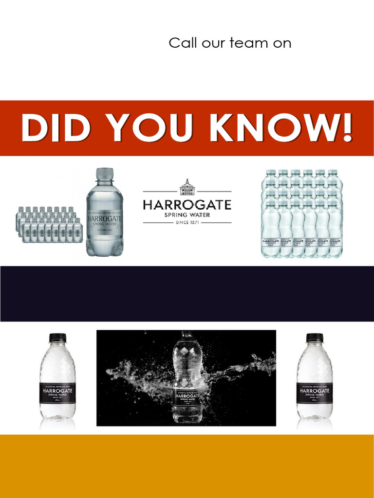 We Sell Harrogate Spring Water: Call Our Team On | PDF