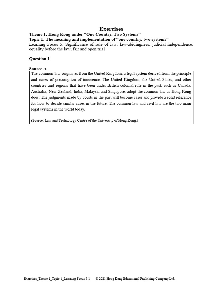 T1 1 L5 Exercises 1 e | PDF | Prosecutor | Rule Of Law