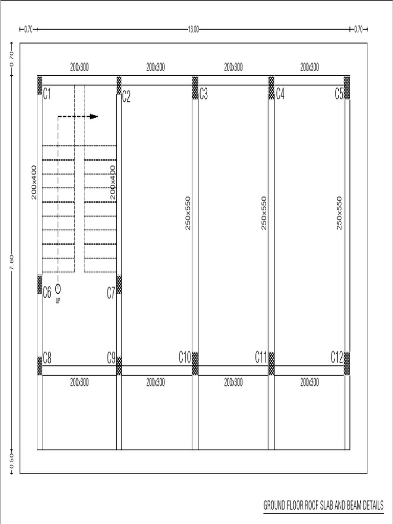 Ground Floor Roof Slab and Beam Detail | PDF