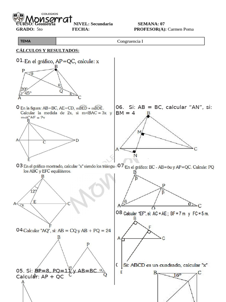 Geom 5to Sec - Sem 06 y 07 | PDF