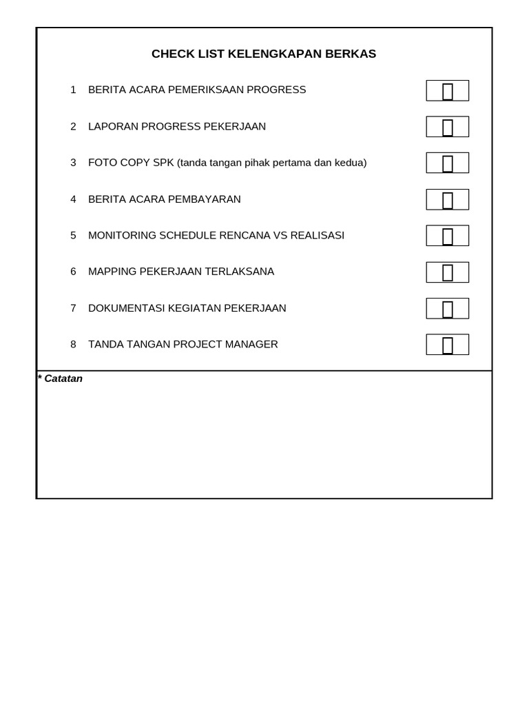 Template - Opname Subkon Atau Mandor | PDF
