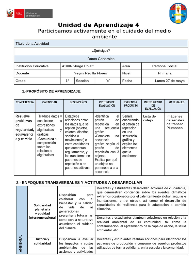 Sesion Que Sigue | PDF | Evaluación | Entorno natural