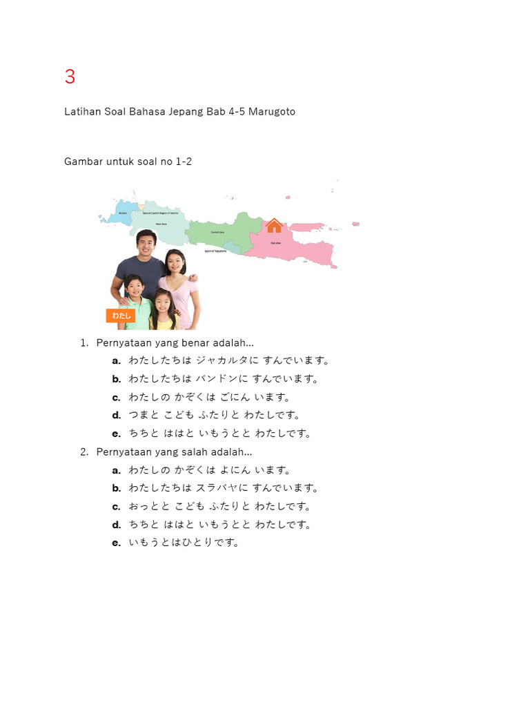 Ver 3 - Latihan Soal Latihan Soal Bahasa Jepang Bab 4-5 Marugoto | PDF