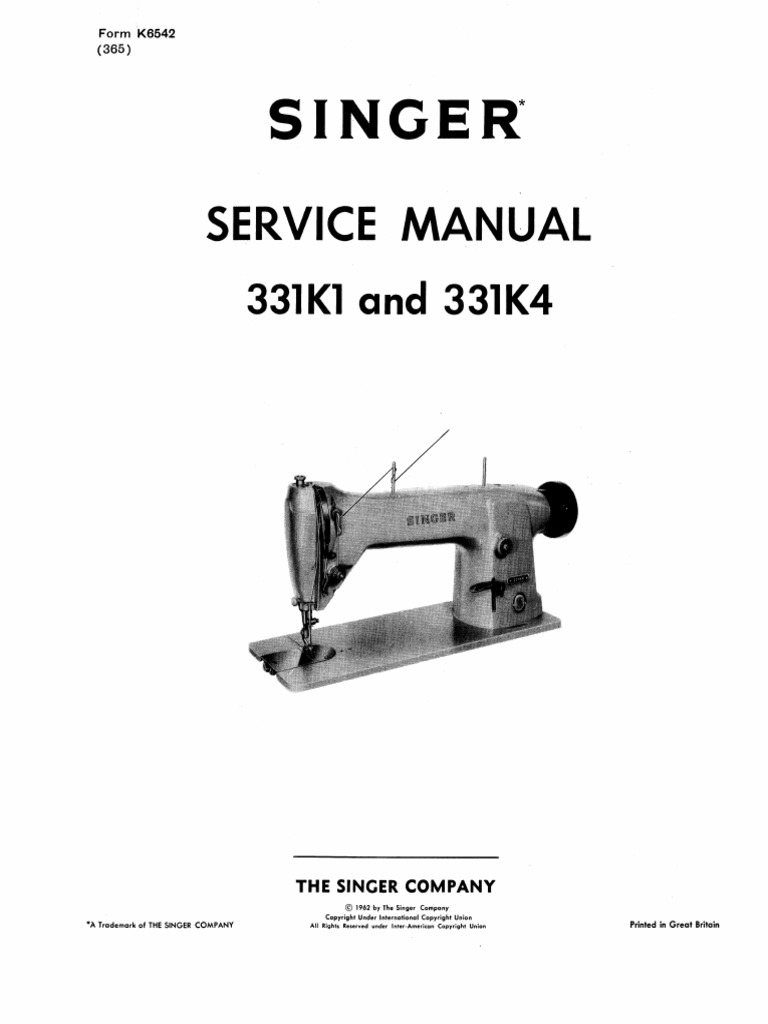 SINGER 331K1 and 331K4 Sewing Machine | PDF