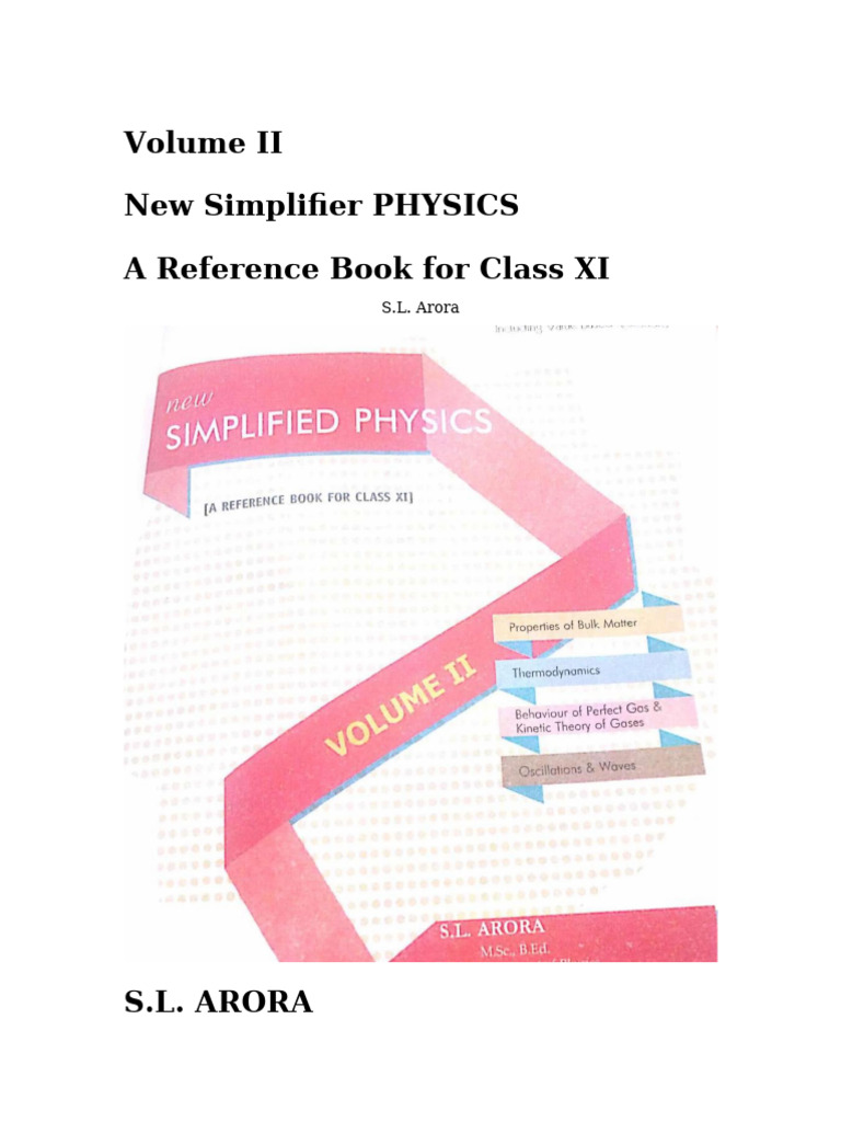Class 11 SL Arora Vol 2 | PDF | Deformation (Engineering) | Young's Modulus