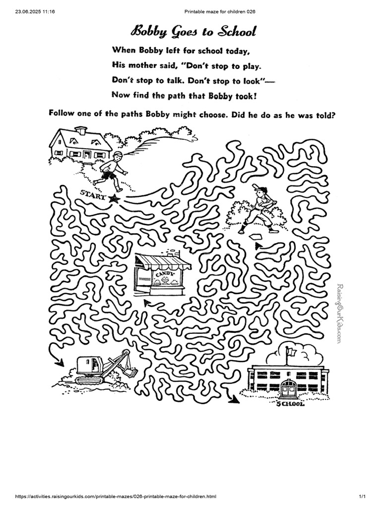 Printable Maze For Children 026 | PDF