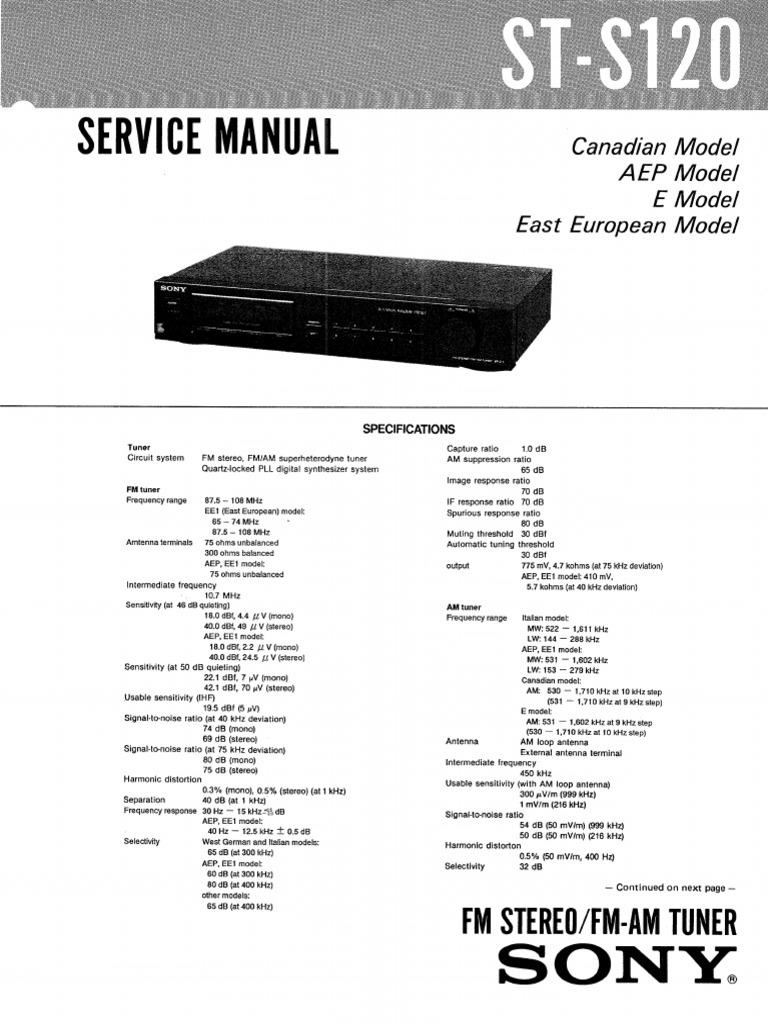 Sony st-s120 SM | PDF