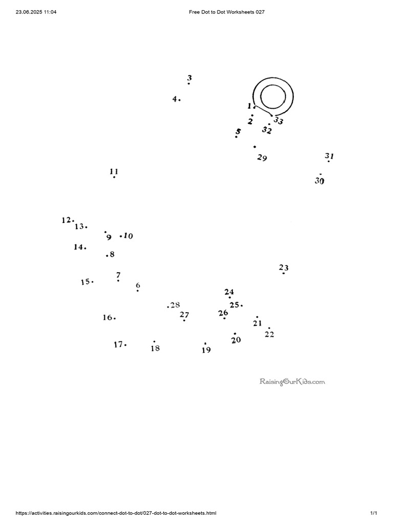 Free Dot To Dot Worksheets 027 | PDF