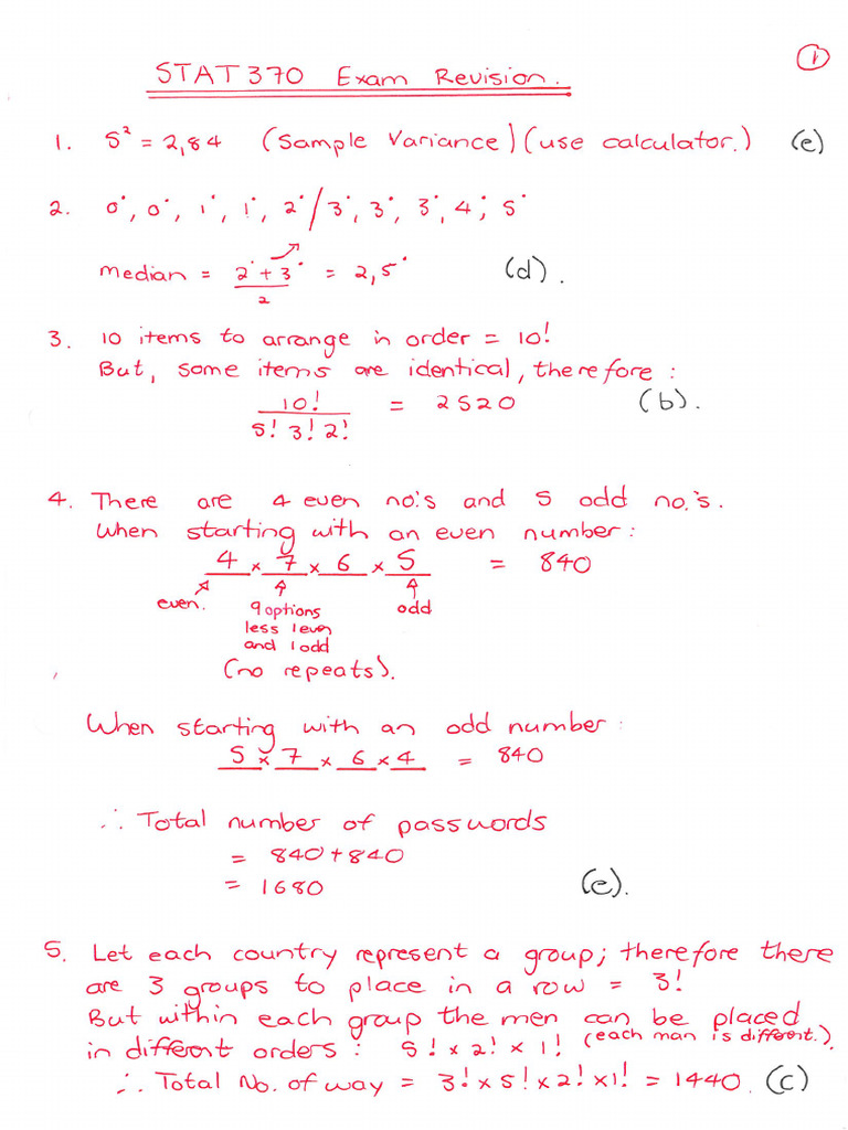 Exam Revision Solutions | PDF