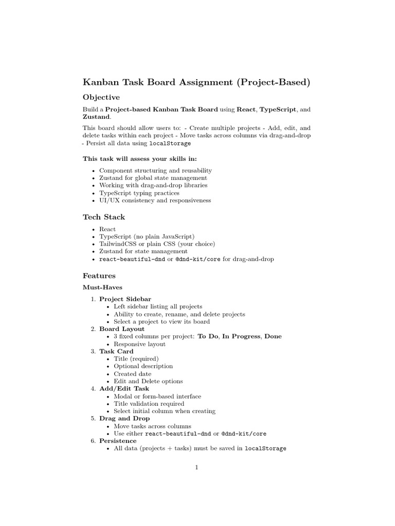 Frontend Dev Intern Assignment May 2025 | PDF