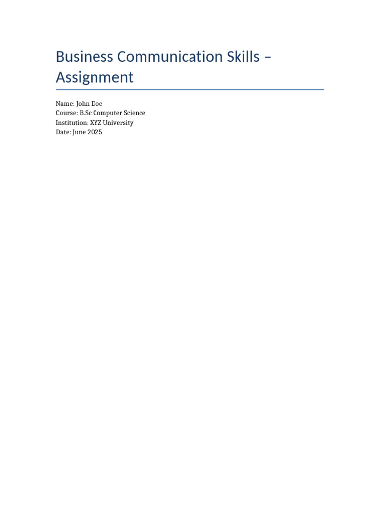 Business Communication Assignment | PDF