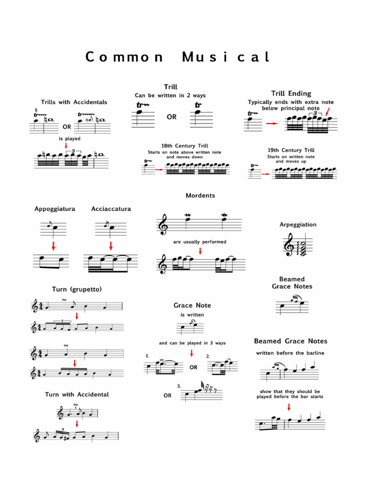 Musical Ornaments Wall Chart | PDF