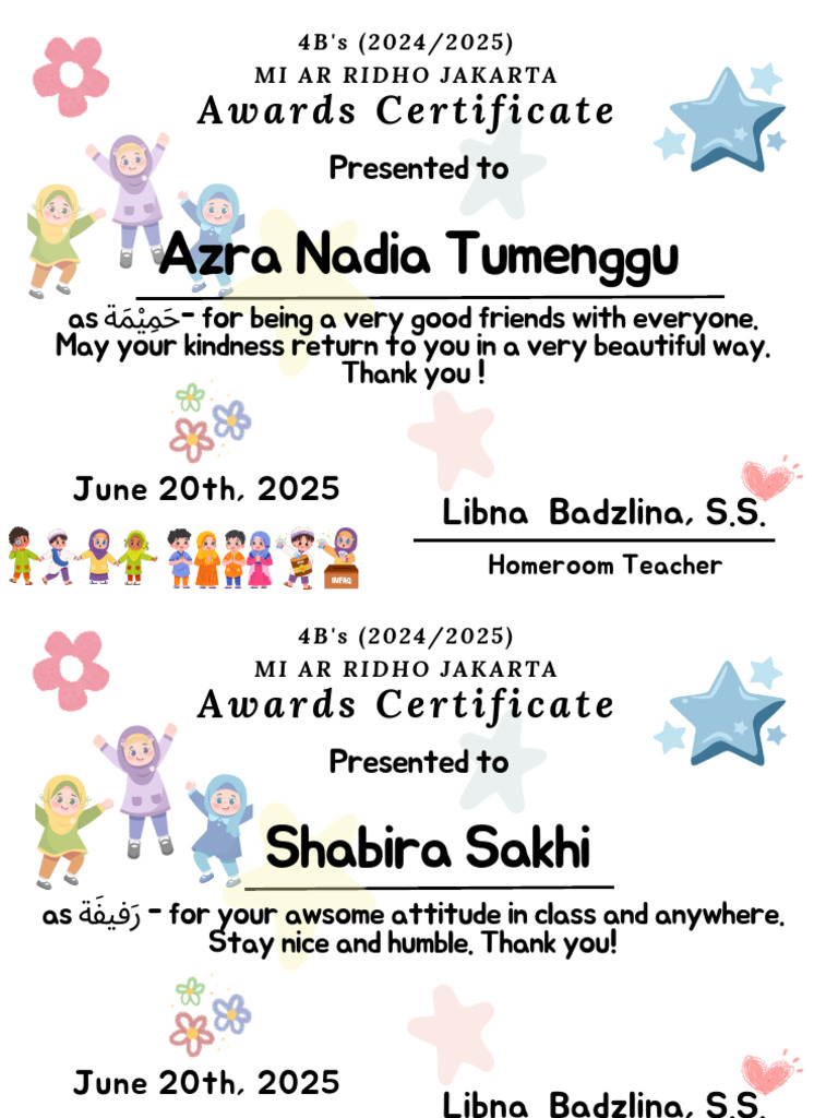 Awards for Azra and Nadia 2025 | PDF