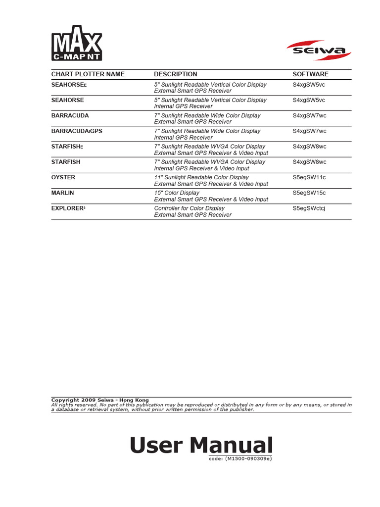 Chart Plotter Seiwa Explorer 3 | PDF | Menu (Computing) | Computing