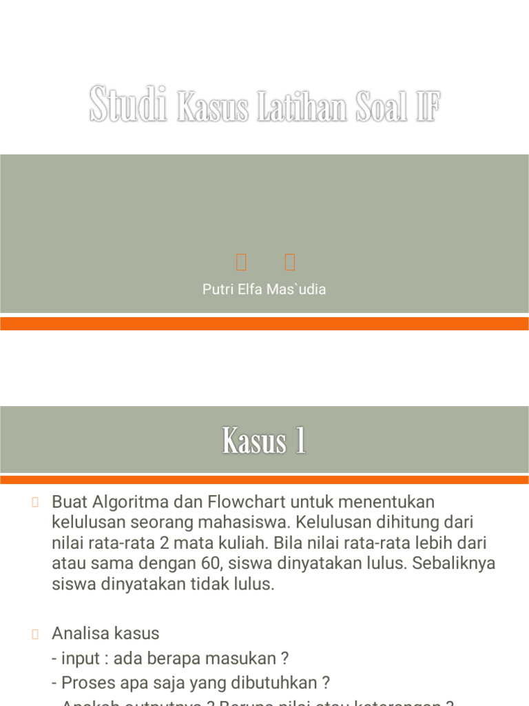 Algoritma Dan Flowchart - Studi Kasus | PDF
