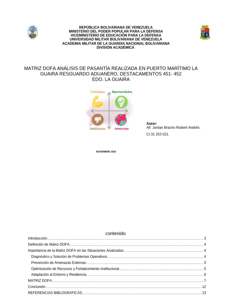 Definición de Matriz DOFA | PDF | Análisis FODA