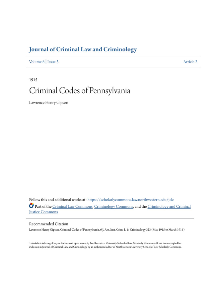 Criminal Codes of Pennsylvania | PDF | Felony | Crimes