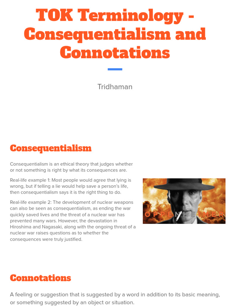 TOK Terminology - Consequentialism and Connotations | PDF