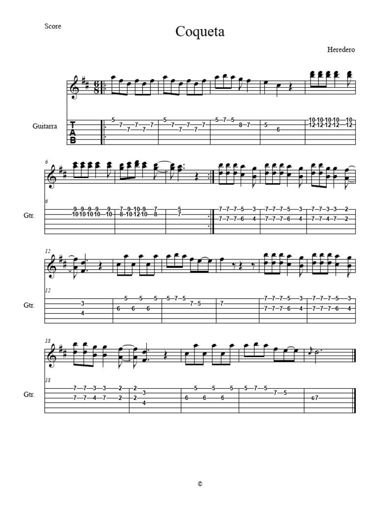 Coqueta Tab y Partitura | PDF