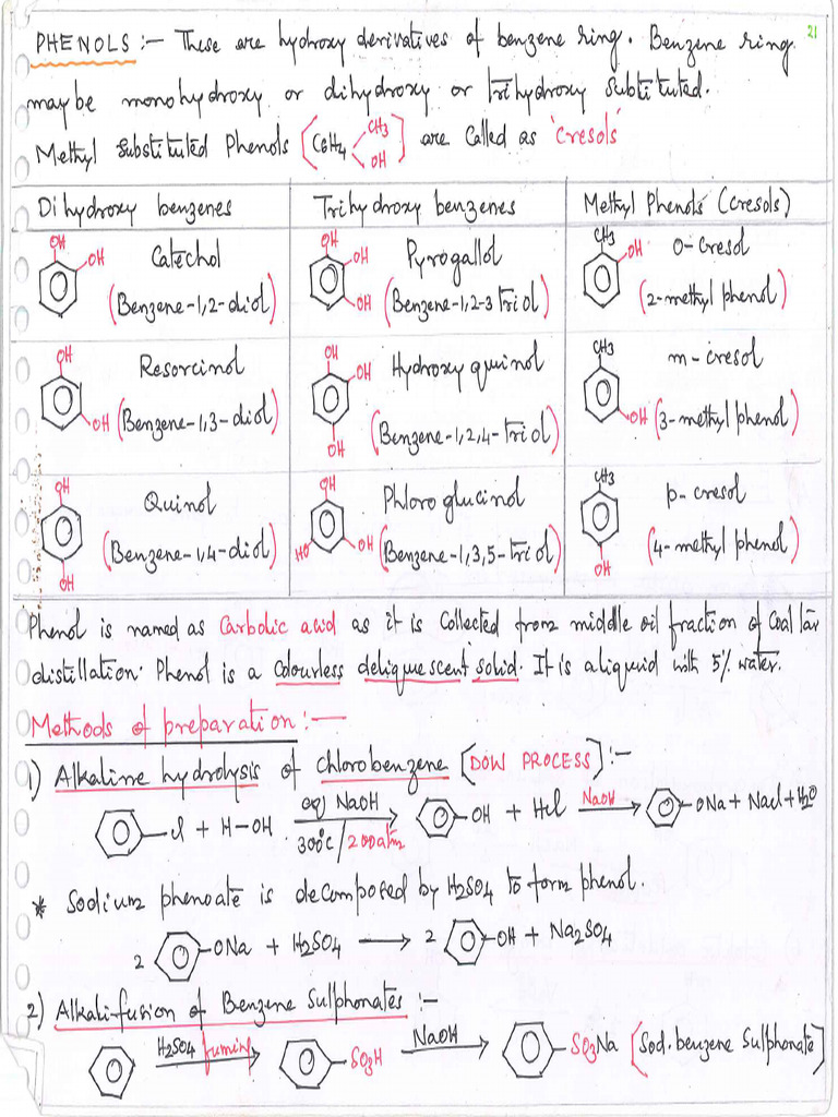 Phenols Notes | PDF
