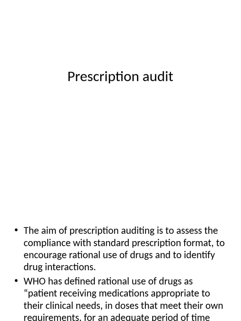 Prescription Audit and Corrections | PDF | Medical Prescription ...
