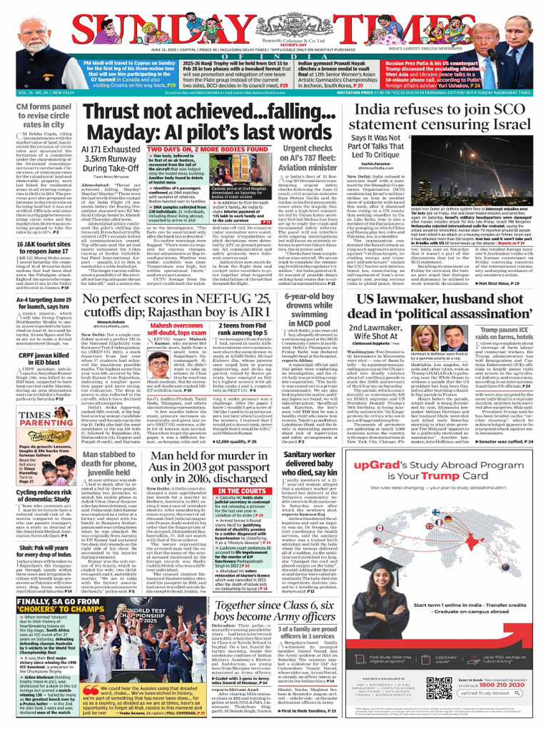 15.06.25 Times of India Uninterrupted | PDF
