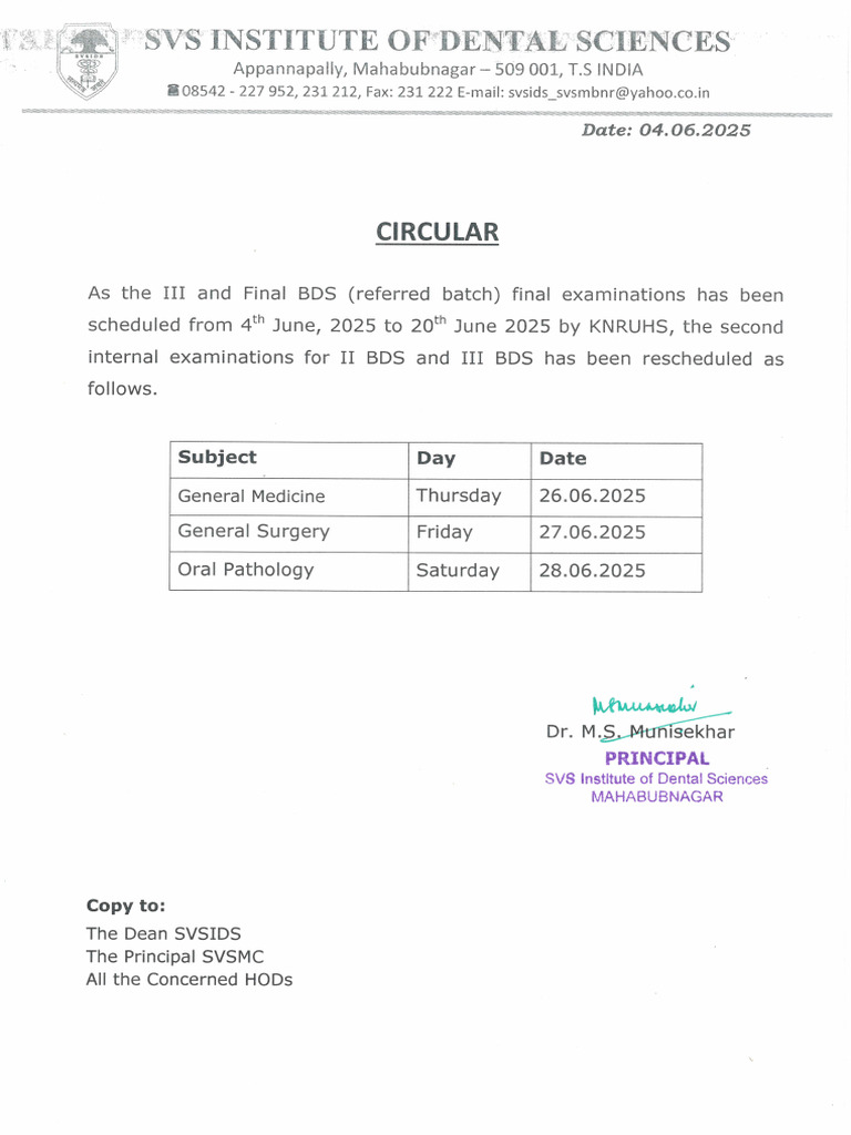 Postponed III - Bds Regular Batch - 2025 | PDF
