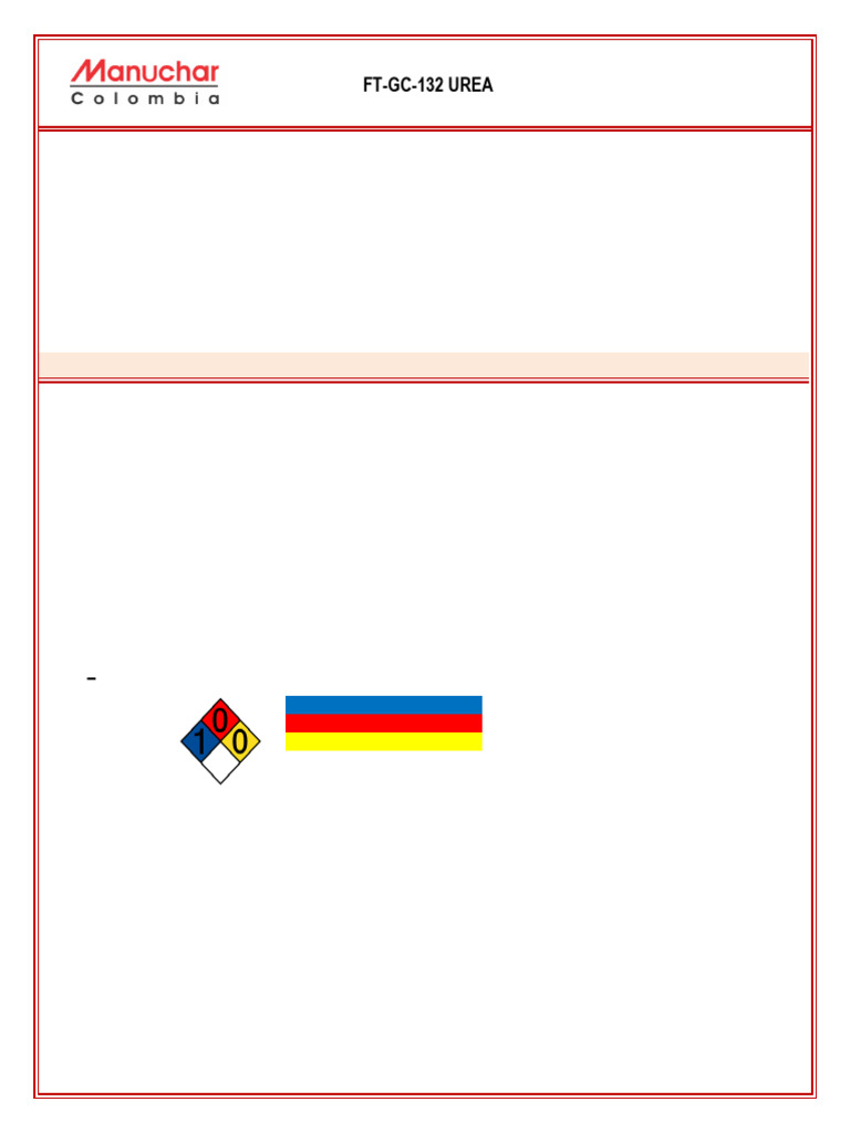Ficha Tecnica Urea 46-0-0 | PDF | Urea | Amoníaco