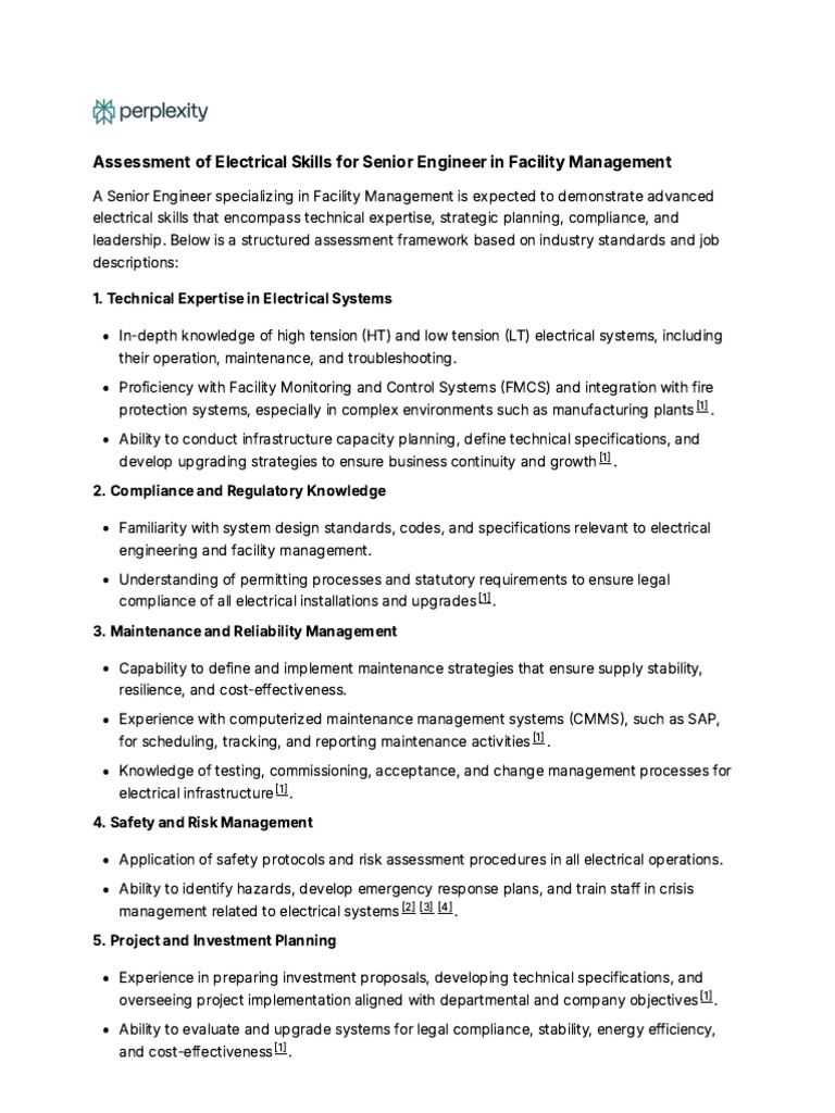 Electrical Skills Assessment for Engineers | PDF | Regulatory ...