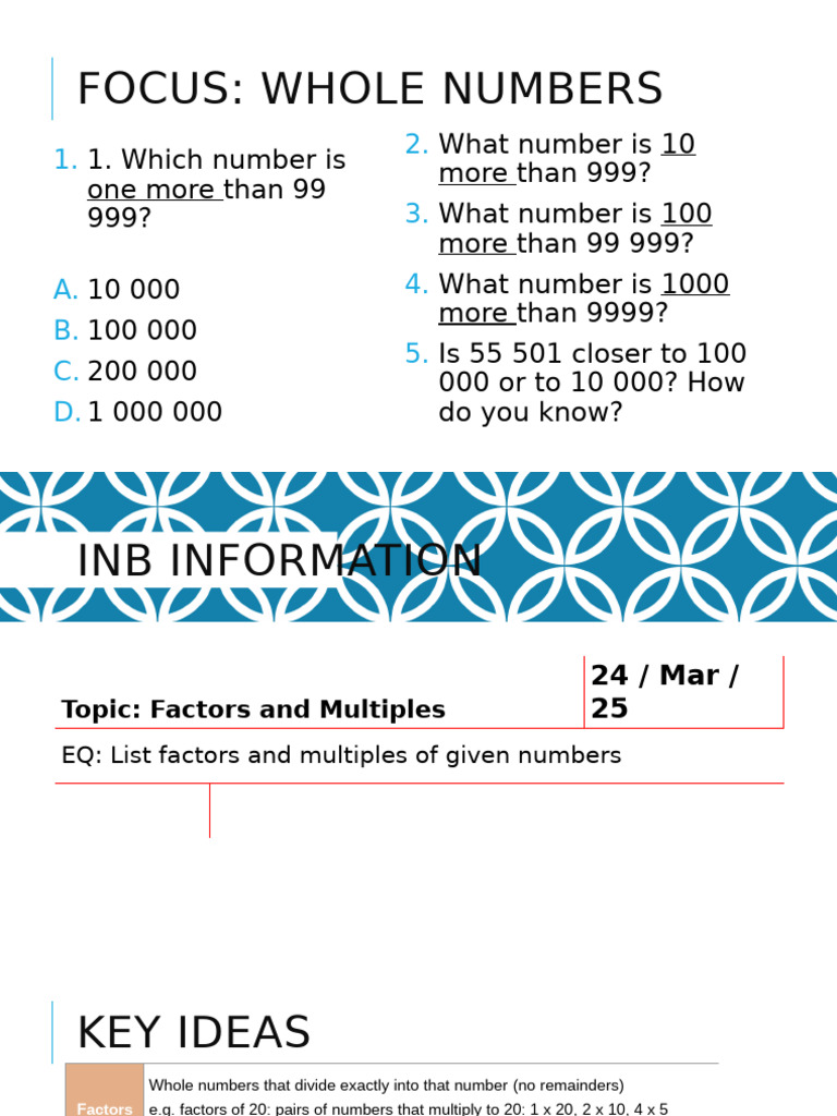 Ex 3A.1 Factors and Multiples | PDF | Mathematics | Arithmetic