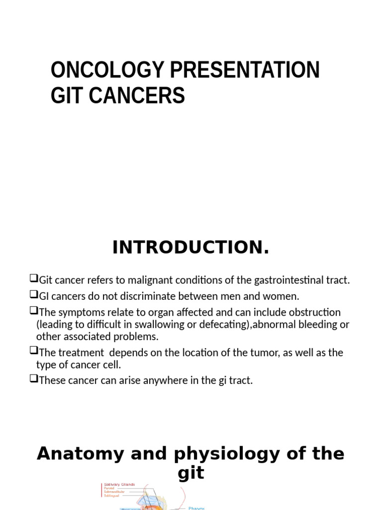 Introduction to GI Cancers Overview | PDF | Cancer | Colorectal Cancer
