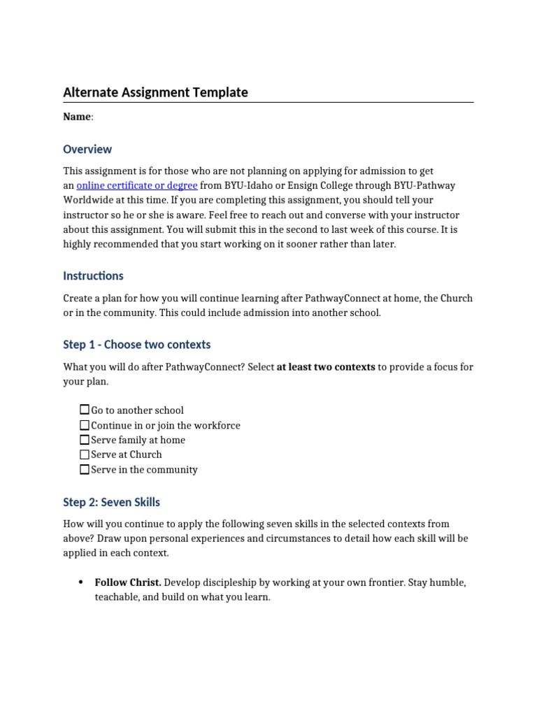 pc103 Document AlternativeAssignmentTemplate | PDF | Information ...