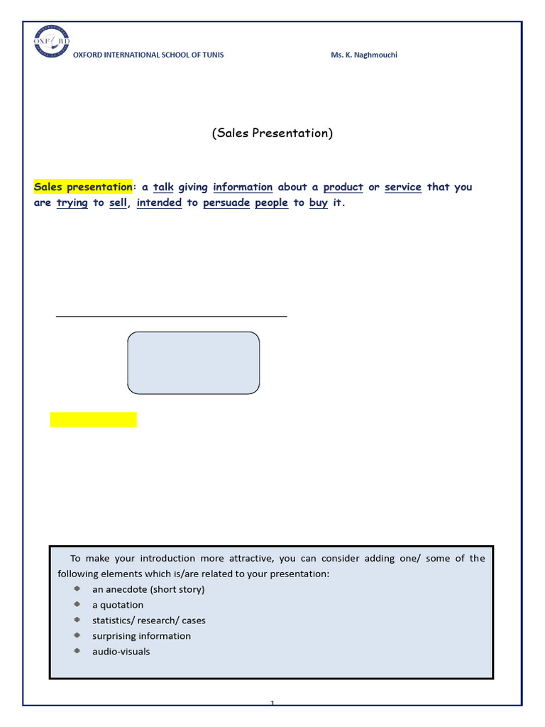 Sales Presentation Script Sample | PDF | Sock