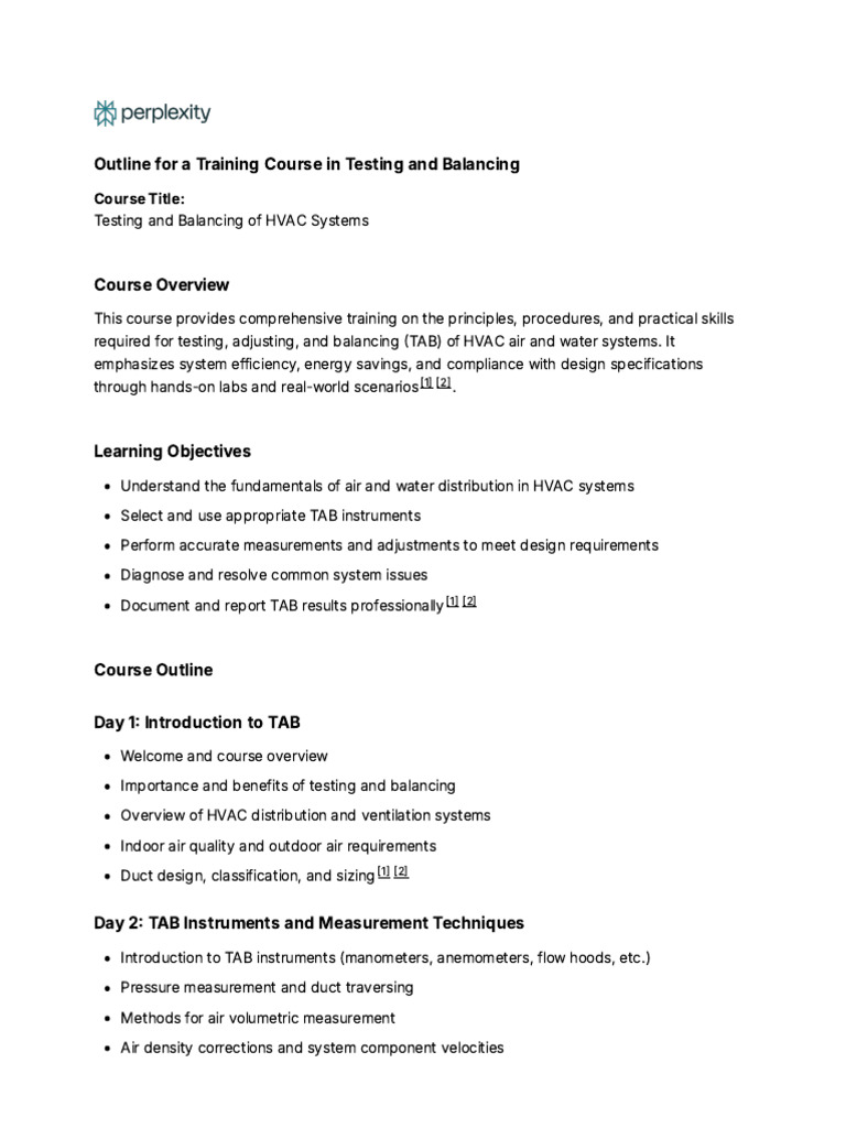HVAC Air Balancing Training Course | PDF | Duct (Flow) | Mechanical ...