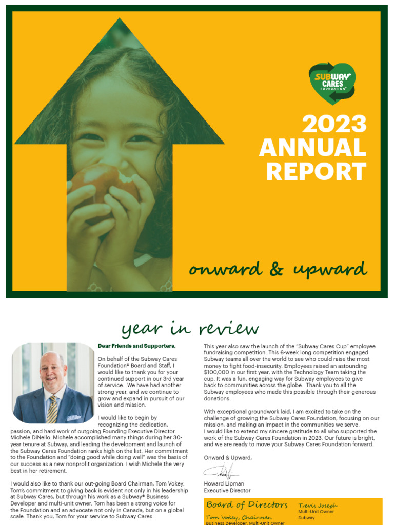 Subway Cares Foundation 2023 Report | PDF | Fundraising | Economies