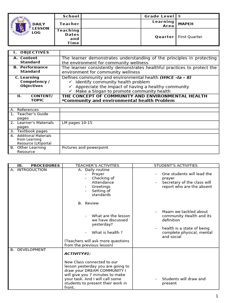 Day 2 Health - q1 - Health (Day 2) | PDF | Learning | Teachers