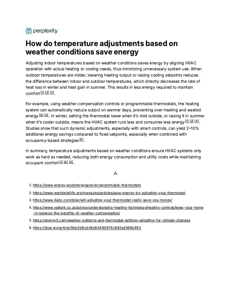 Energy Savings with Weather-Based HVAC Adjustments | PDF
