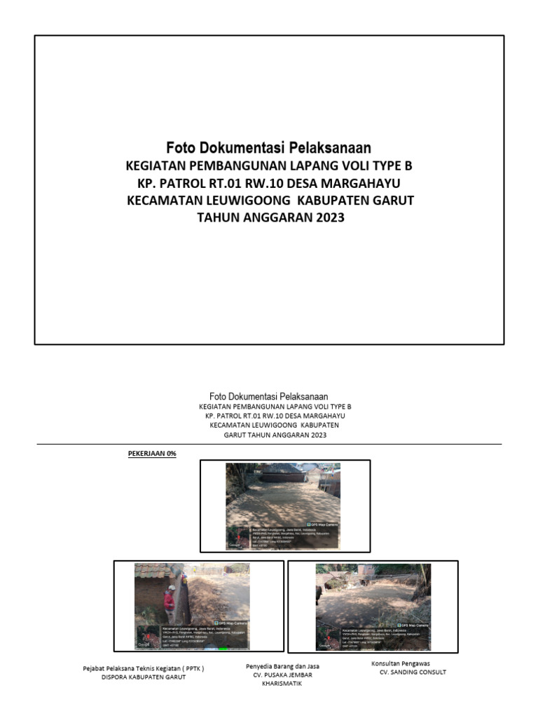 Format Foto Lap. Voli Leuwigoong | PDF