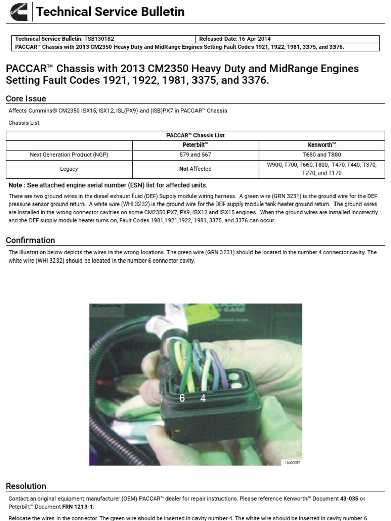 PACCAR™ Chassis With 2013 CM2350 Heavy Duty and MidRange Engines ...