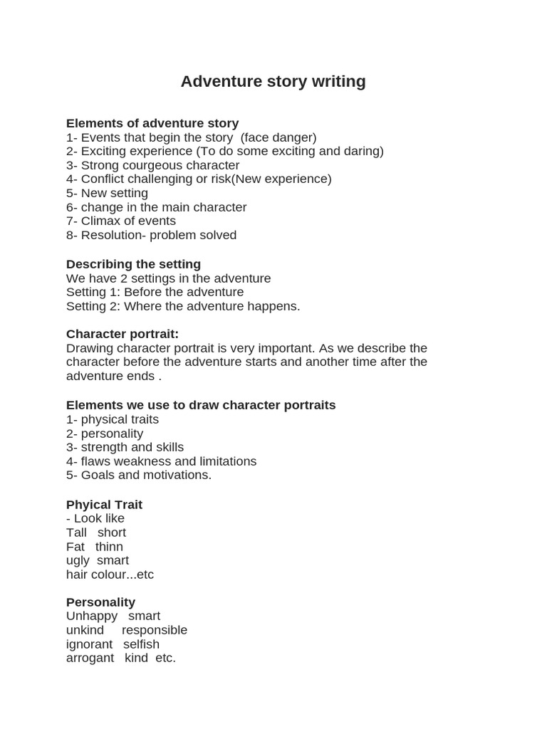 Adventure Story Writing2 | PDF