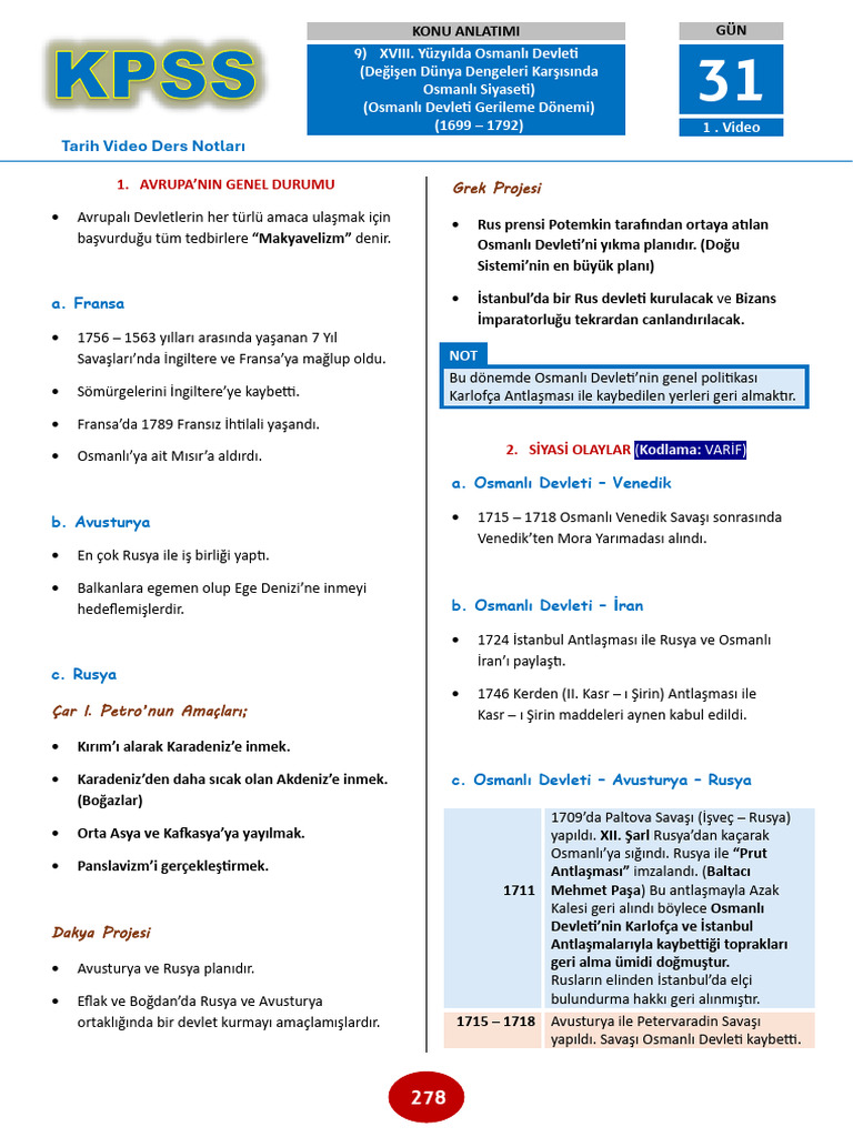 9-) Deği̇şen Dünya Dengeleri̇ Karşisinda Osmanli Si̇yaseti̇ (Xviii. Yüzyilda Osmanli Devleti̇ ...