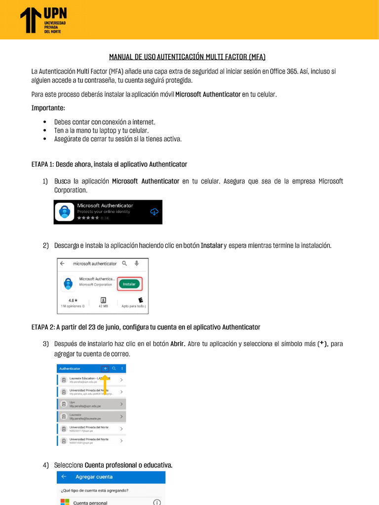 Manual Autenticación Mfa - Upn | PDF
