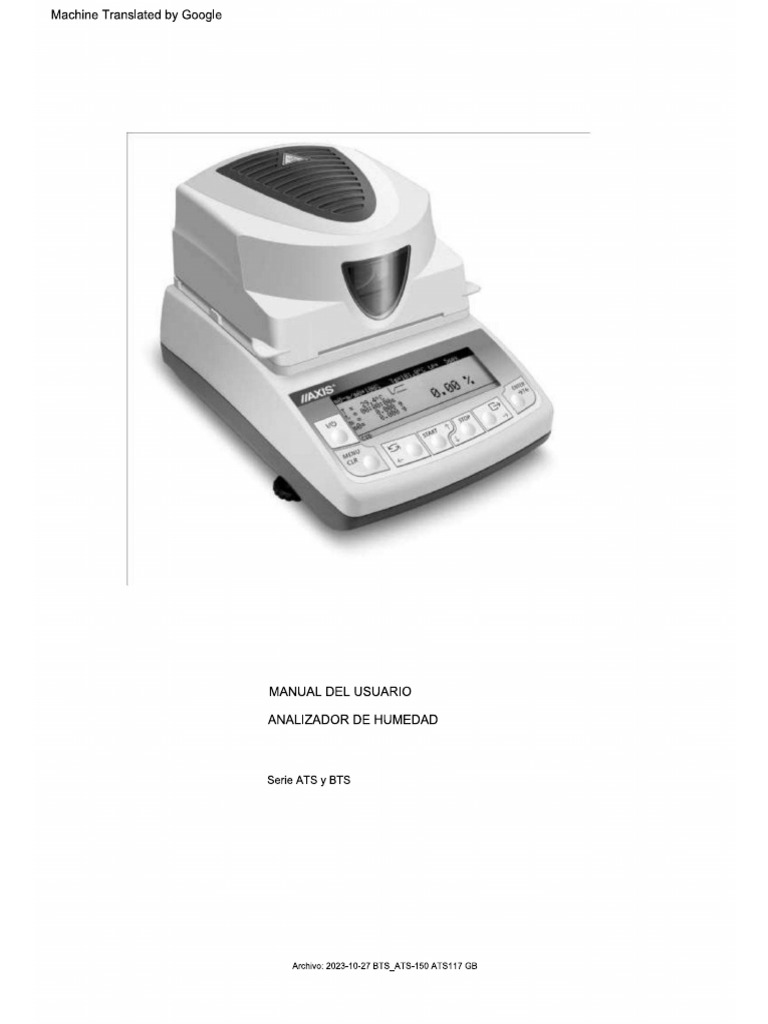 Manual Termobalanza | PDF