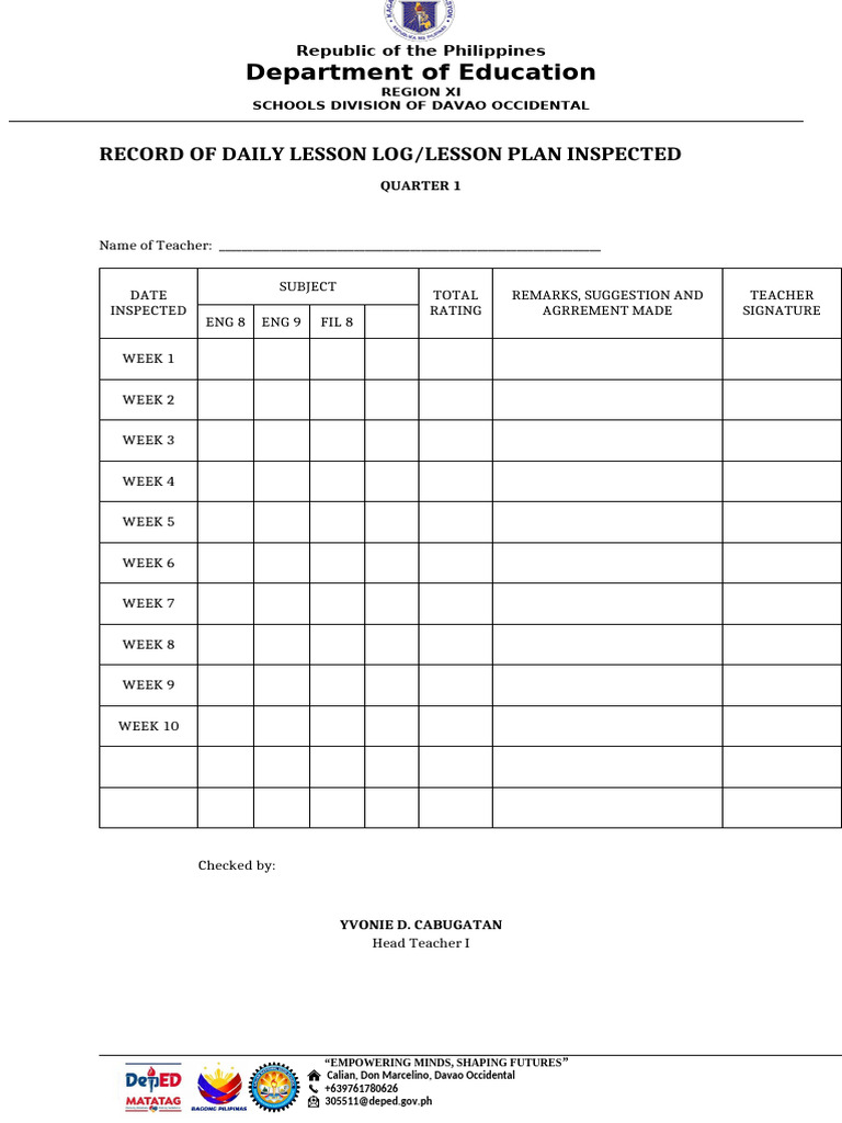 Individual Lesson Plan - Checked | PDF