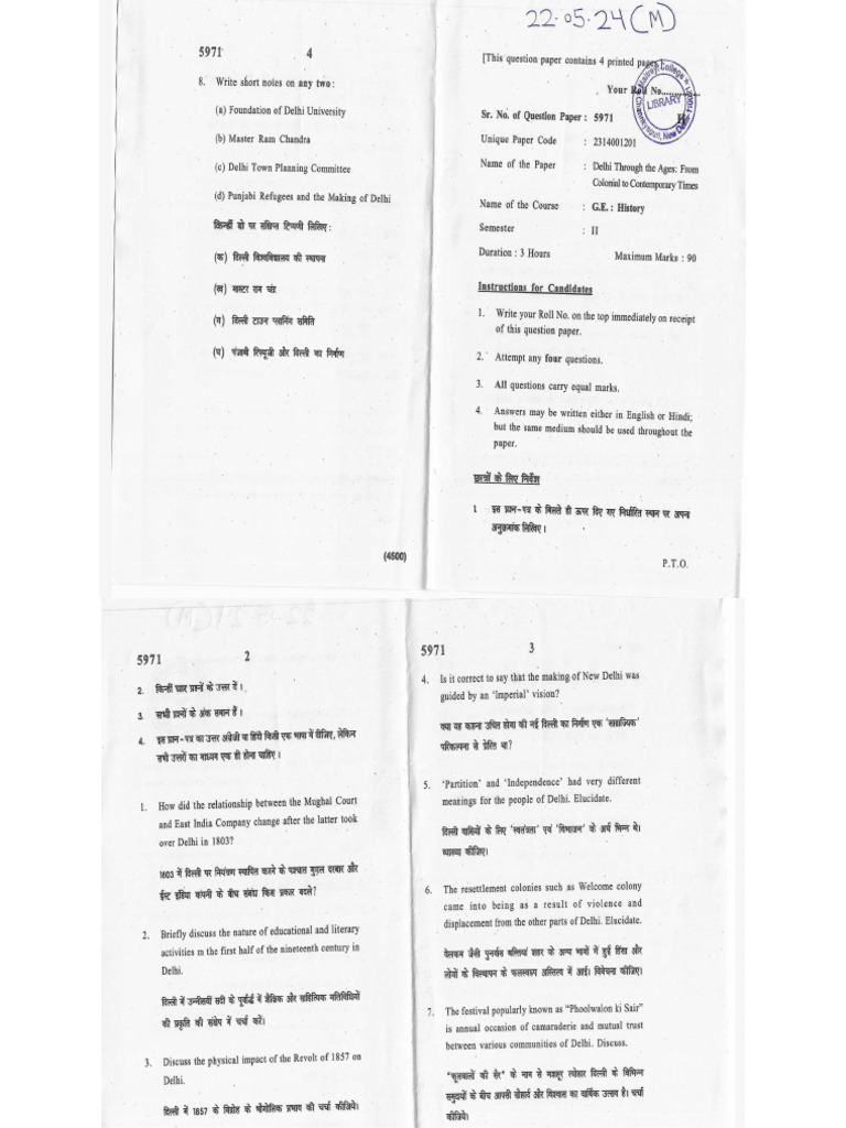 Delhi Though The Ages PYQ 2 | PDF | Chess Openings | Chess Theory