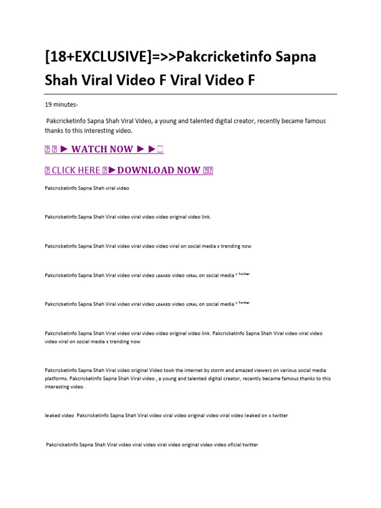 Pakcricketinfo-Sapna-Shah-Viral-Video-F-Viral-Video-F | PDF